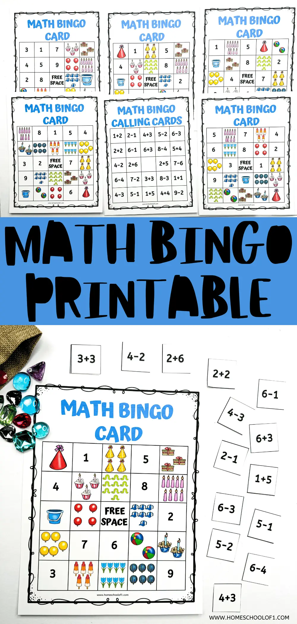 Free Math Bingo Printable (Addition & Subtraction 1-10)