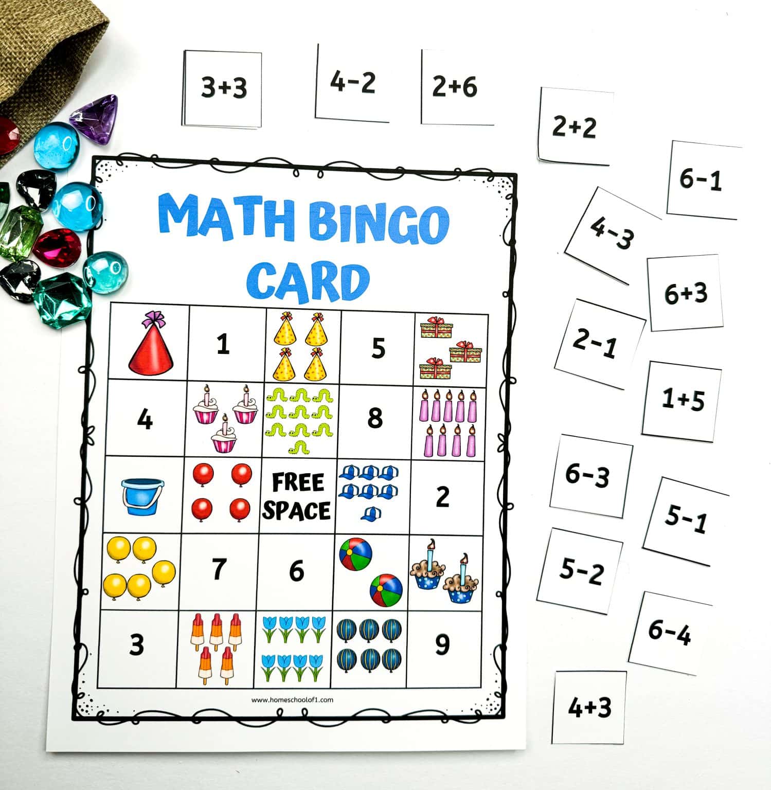 Free Math Bingo Printable (Addition & Subtraction 1-10)