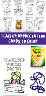 Free Printable Teacher Appreciation Cards to Color
