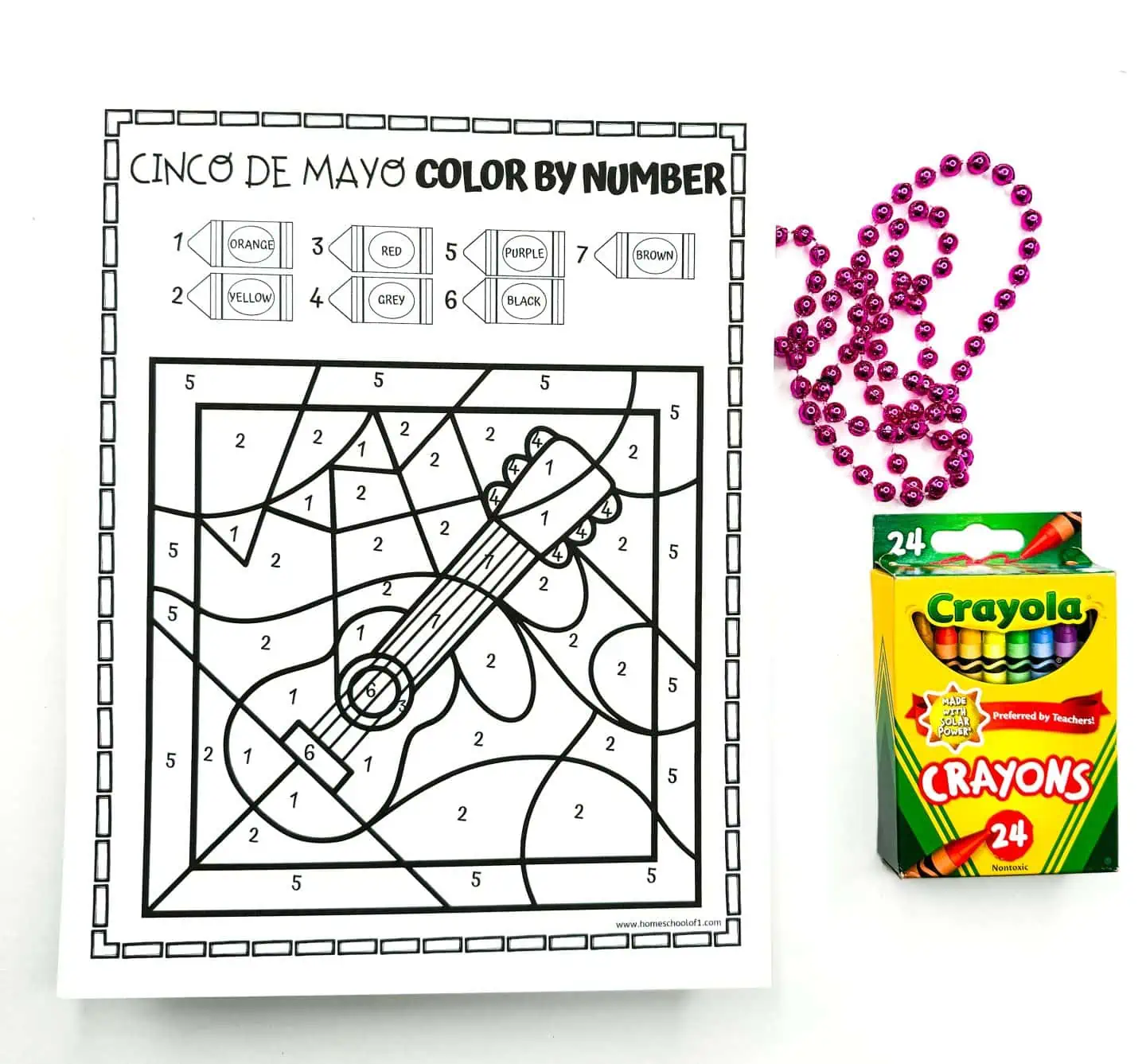 Free Cinco de Mayo Color by Number Worksheets
