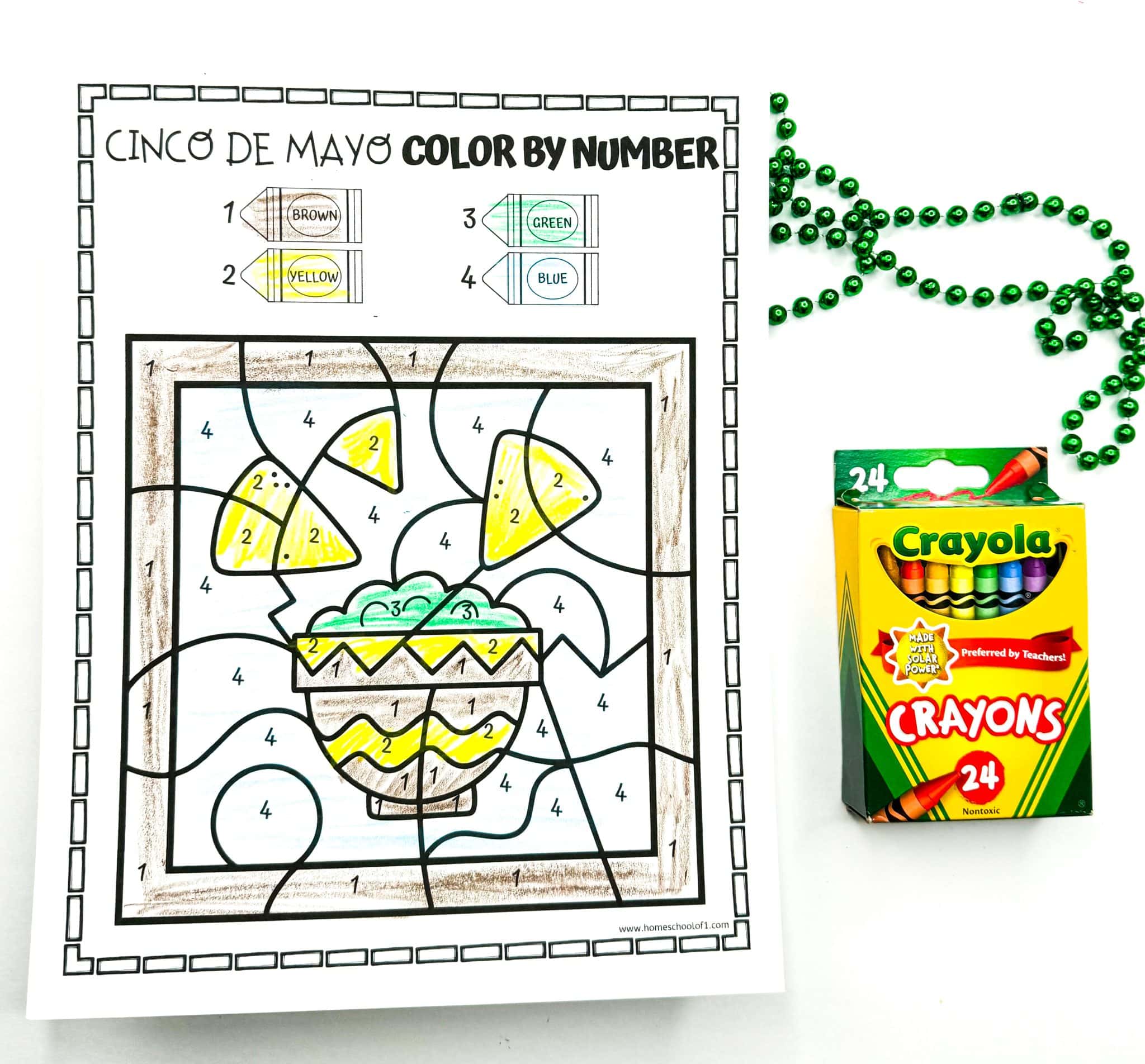 Free Cinco de Mayo Color by Number Worksheets