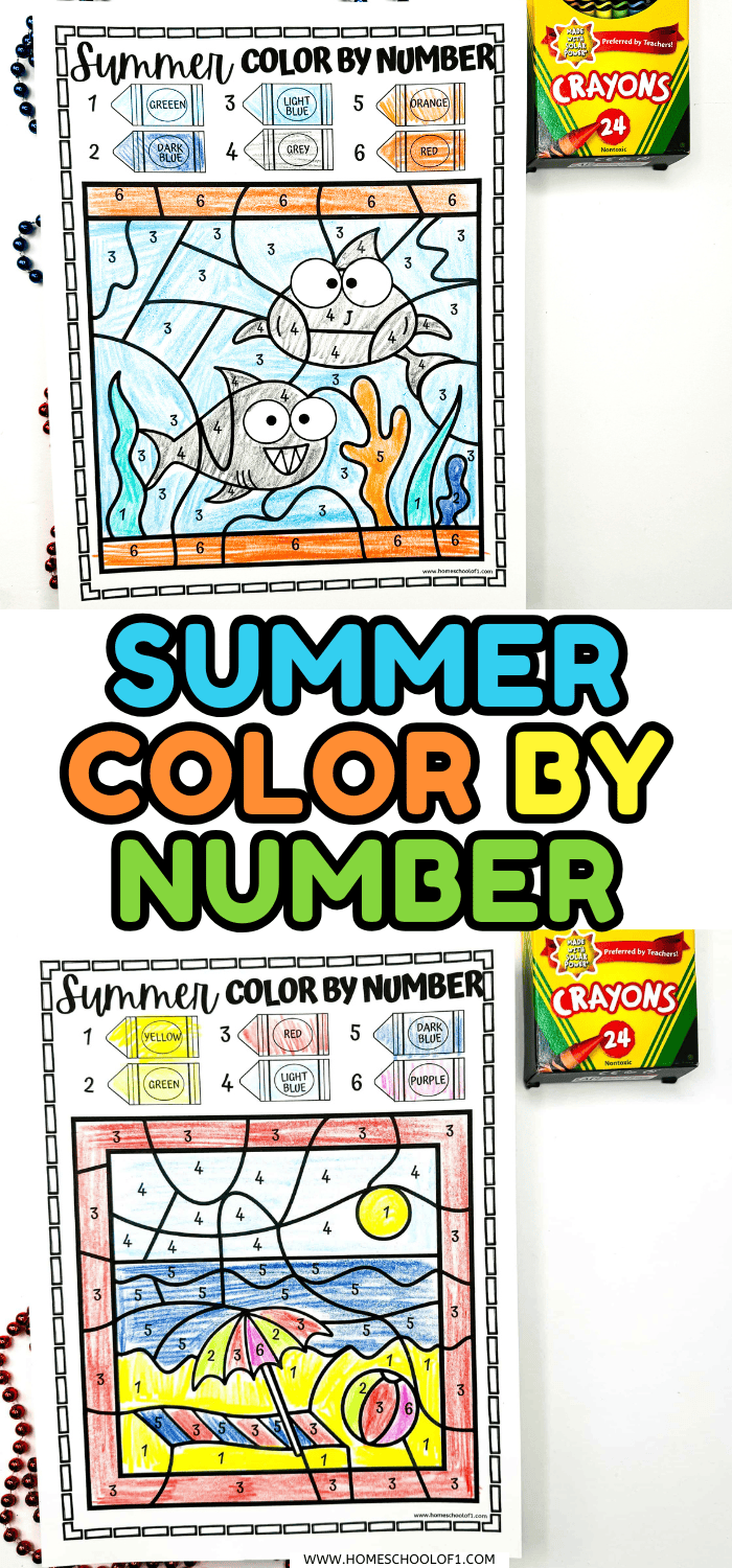 Free Summer Color by Number Printables