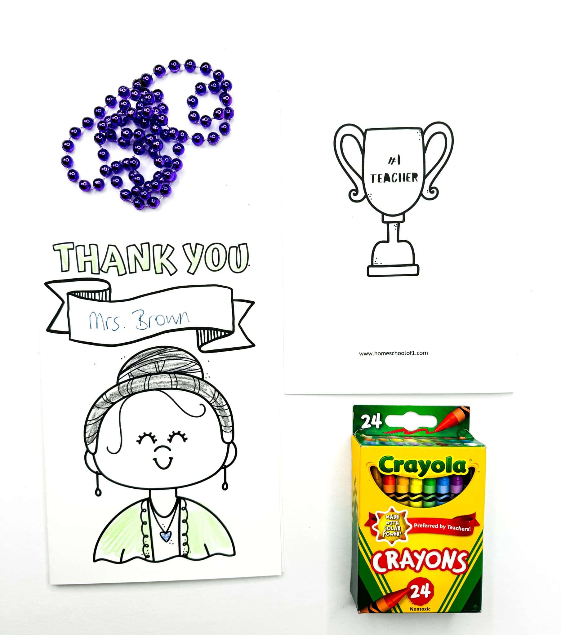 Free Printable Teacher Appreciation Cards to Color