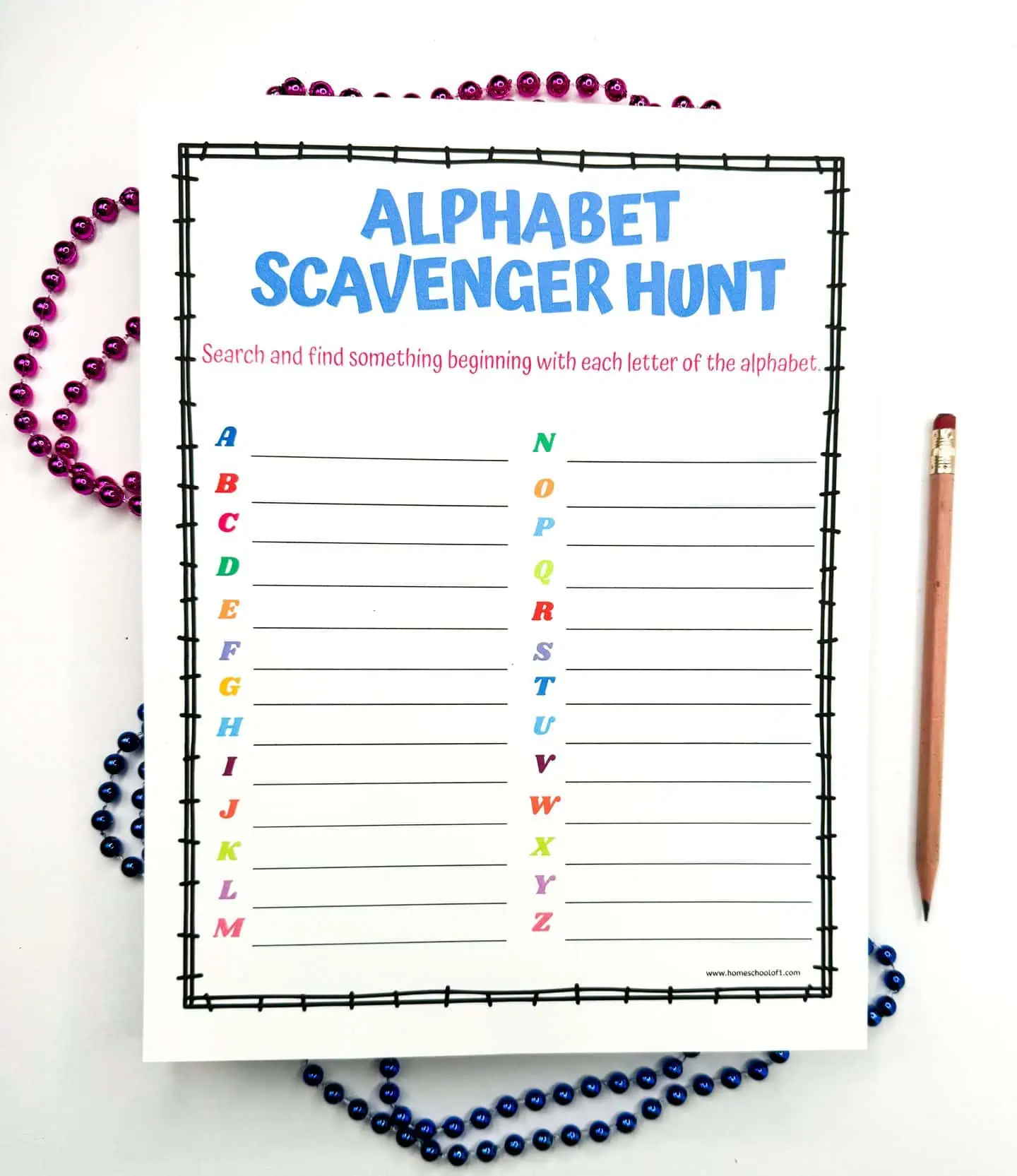 Free Alphabet Scavenger Hunt Printable
