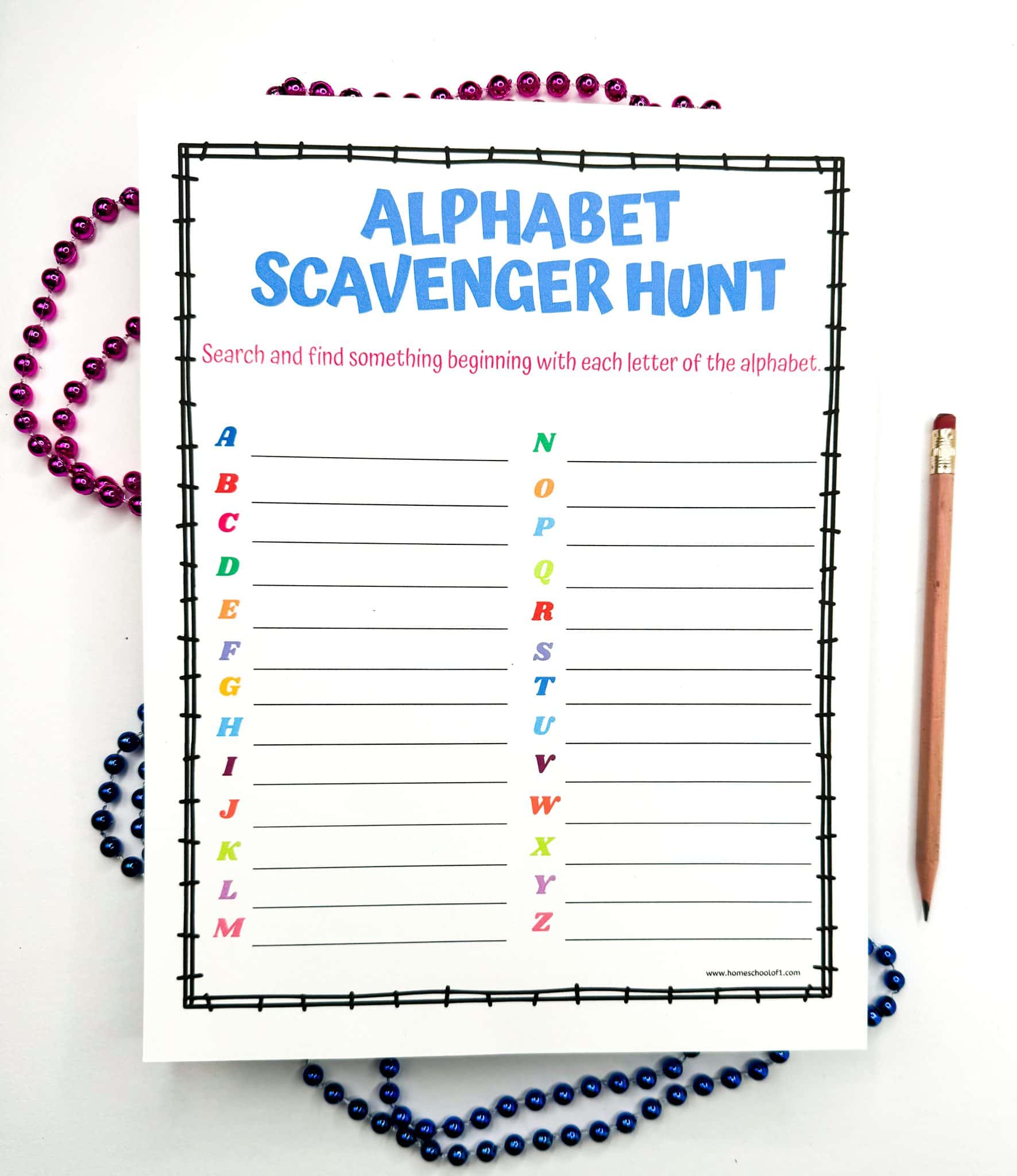 Free Alphabet Scavenger Hunt Printable