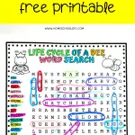 Free Bee Word Search Printable For Kids