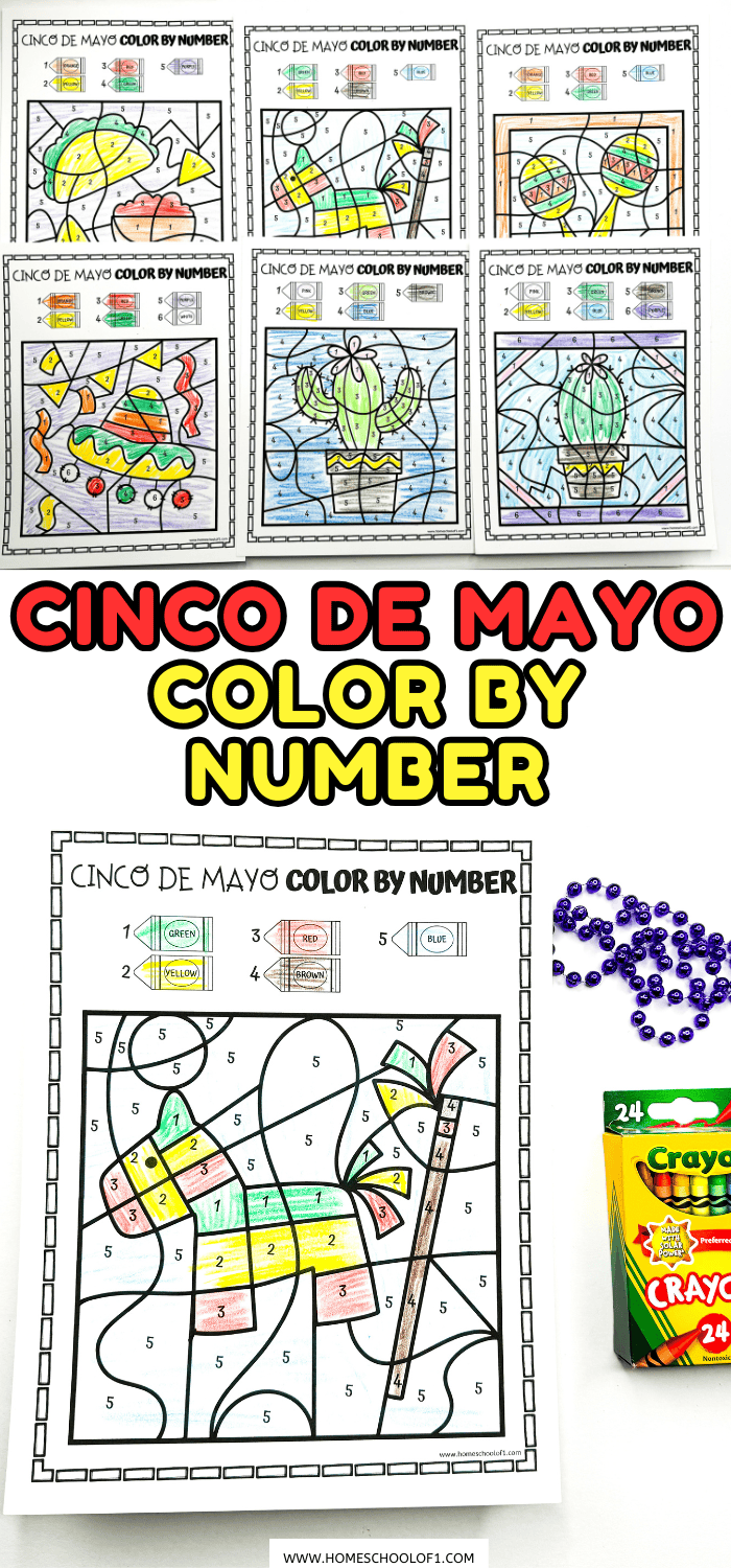 Free Cinco de Mayo Color by Number Worksheets