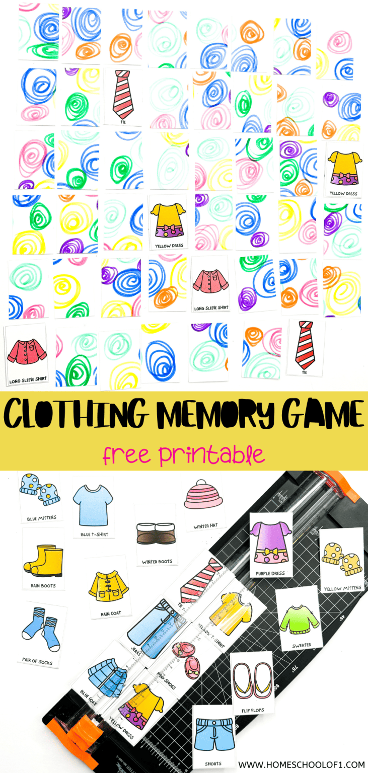 Free Clothes Memory Game Printable