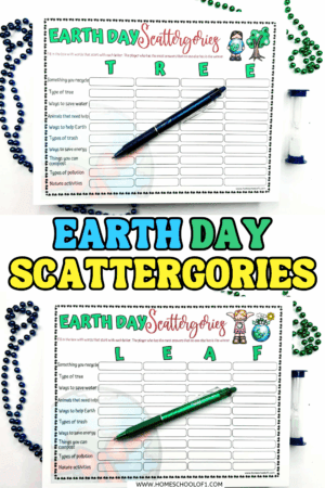 Earth Day Scattergories Printable Game (Free PDF)