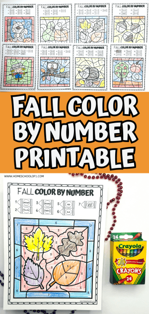 Free Fall Color by Number Worksheets