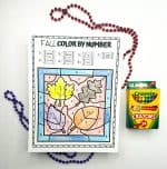 Free Fall Color by Number Worksheets