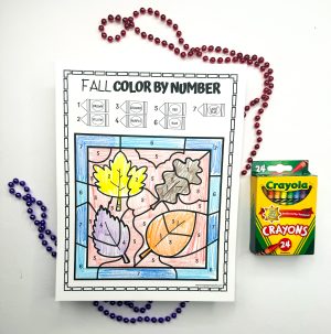 Free Fall Color by Number Worksheets
