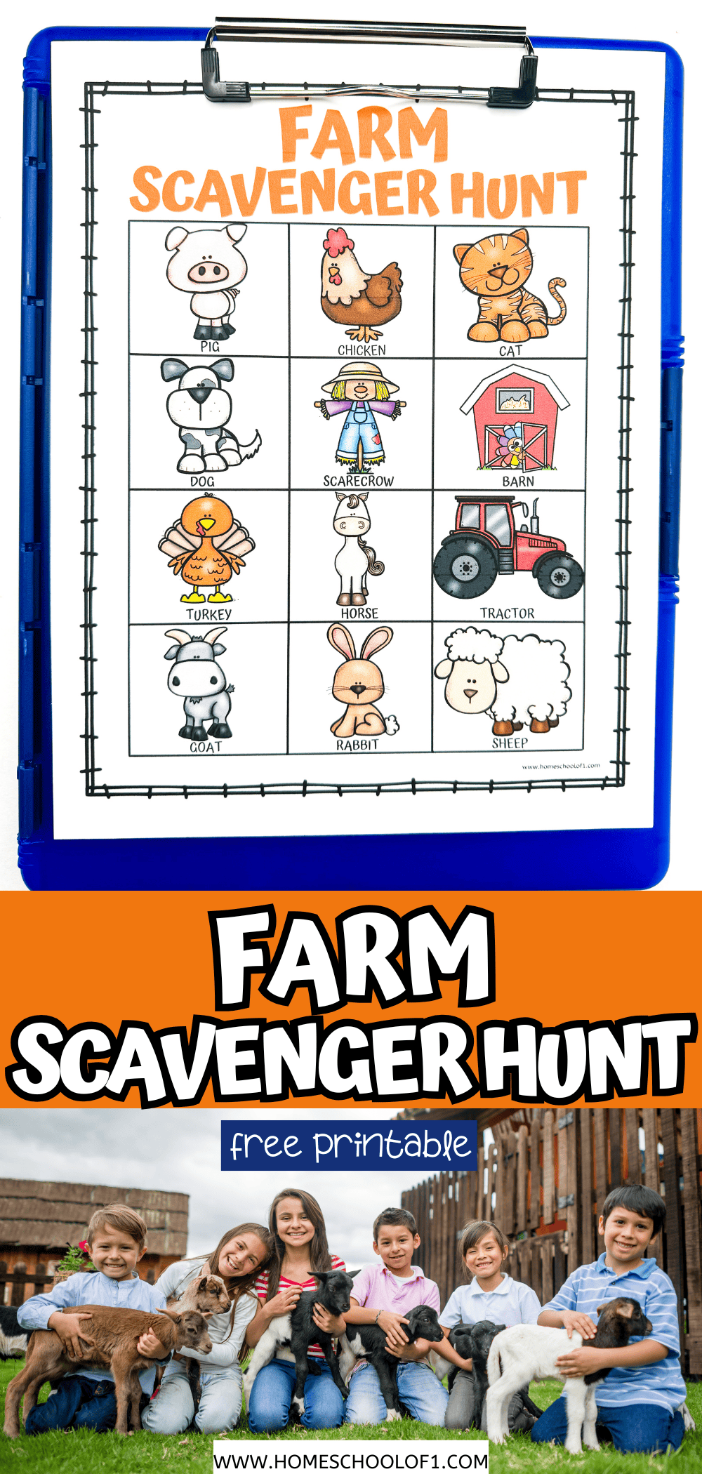 Farm Scavenger Hunt Free Printable
