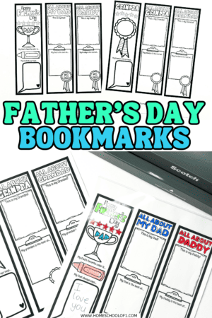 Free Printable Father's Day Bookmarks to Color for Dad & Grandpa