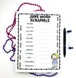 Free June Word Scramble Printable for Summer Fun