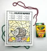 Free Fall Color by Number Worksheets