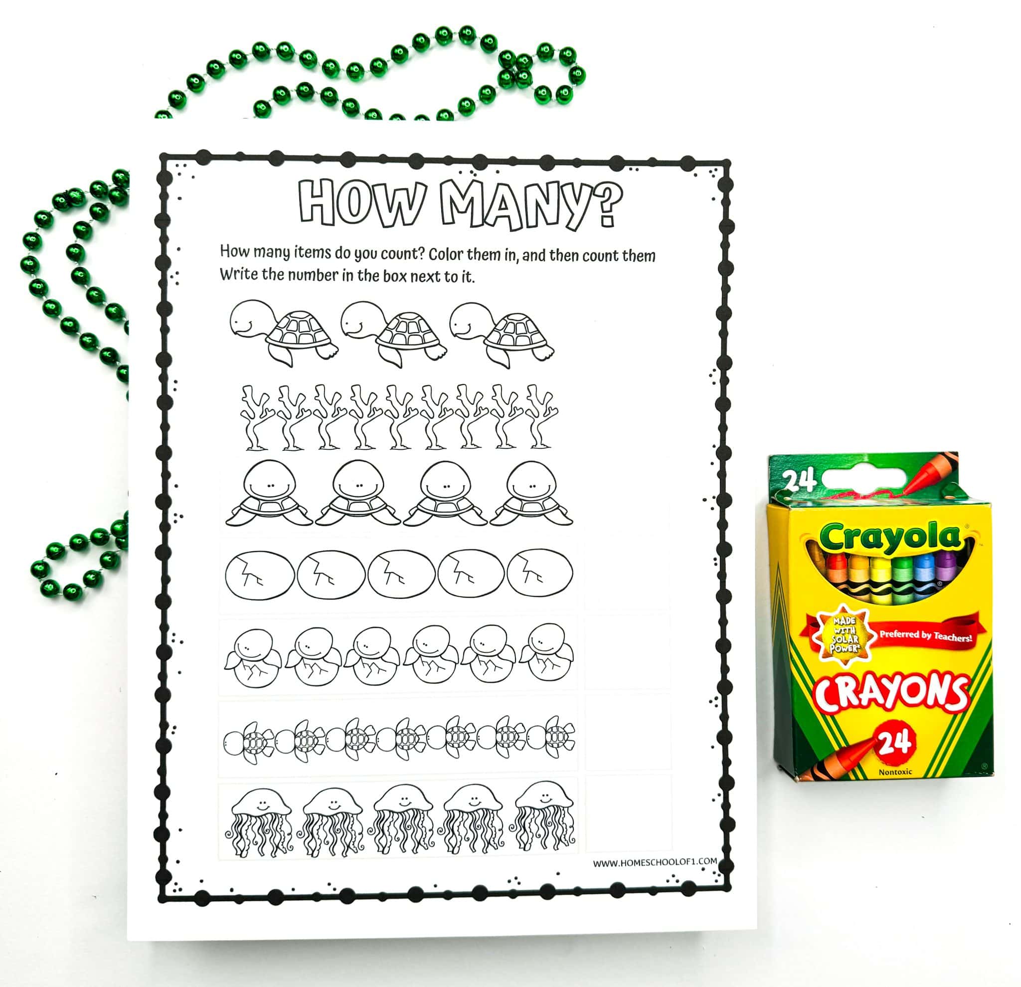 5 Free Turtle Math Worksheets for Preschoolers