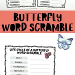 Free Printable Butterfly Word Scramble