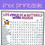 Free Butterfly Life Cycle Word Search Printable
