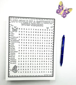 Free Butterfly Word Search Printable for Kids