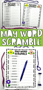 Free May Word Scramble Printable for Kids & Adults