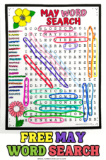 Free May Word Search Printable for Kids