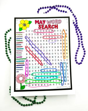 Free May Word Search Printable for Kids