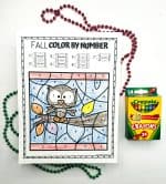 Free Fall Color by Number Worksheets