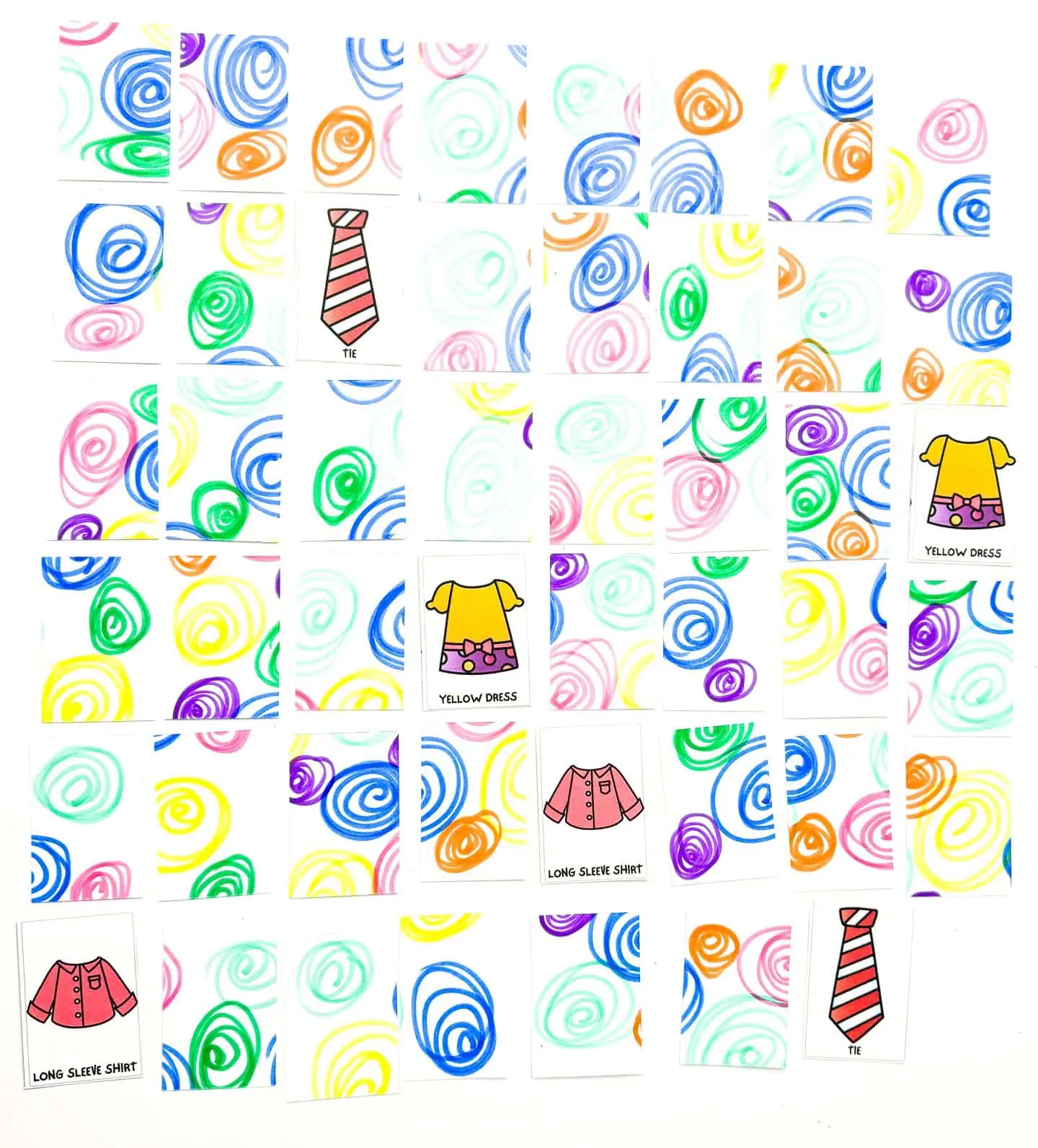 Free Clothes Memory Game Printable