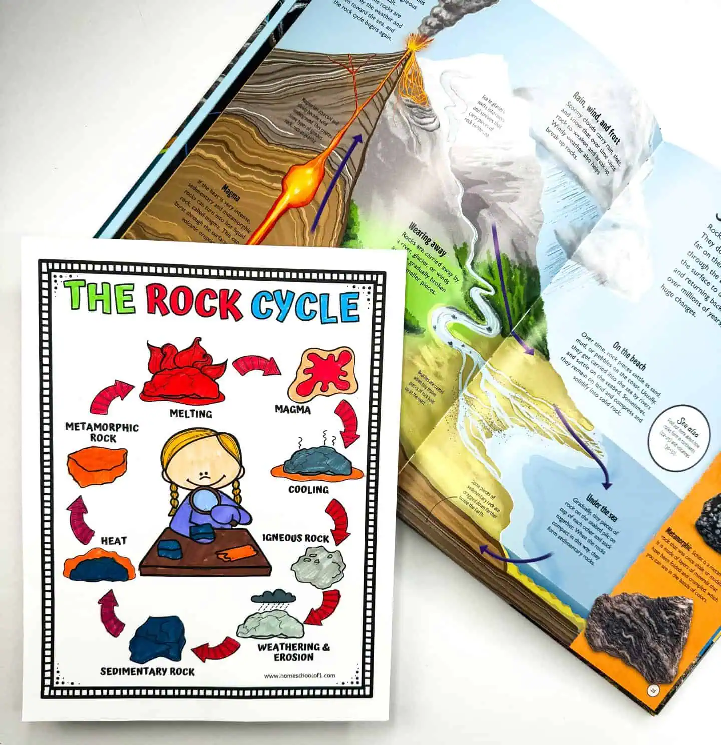 Rock Cycle Coloring Page Free Printable