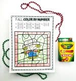 Free Fall Color by Number Worksheets