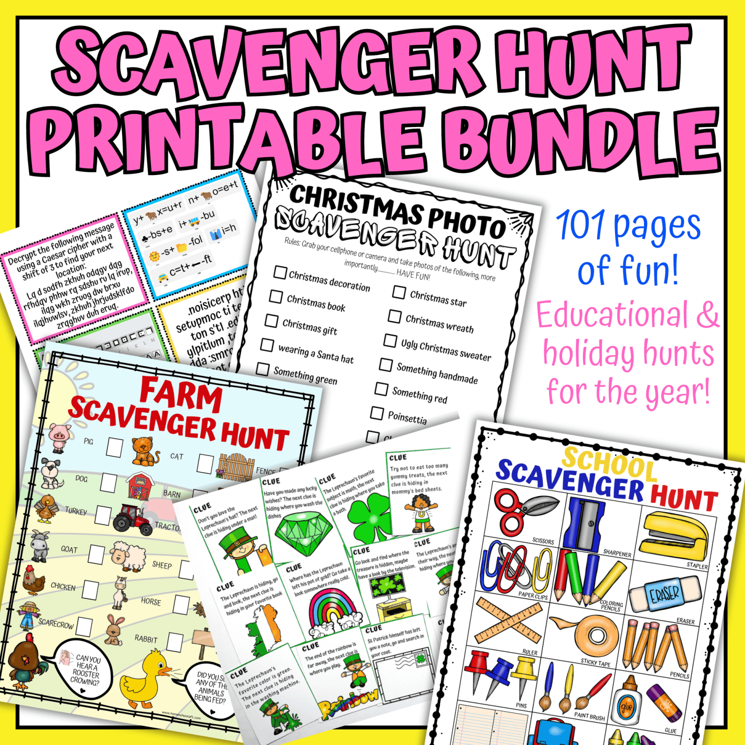 Free Book Scavenger Hunt Printable | Great For The Library