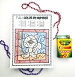 Free Fall Color by Number Worksheets
