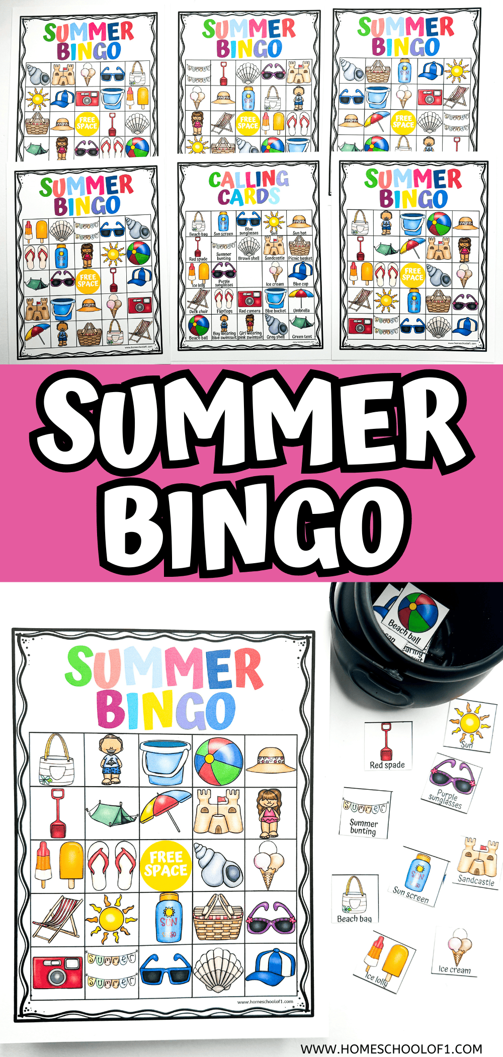 Free Summer Bingo Printable Game for Kids