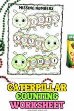 Free Caterpillar Counting Worksheet for Preschoolers
