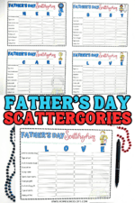 Father’s Day Scattergories Printable Game for Families