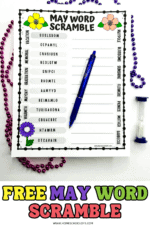 Free May Word Scramble Printable for Kids & Adults