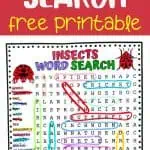 Insect Word Search (Free Printable Game)