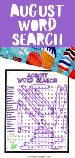 August Word Search (Free Printable Game)