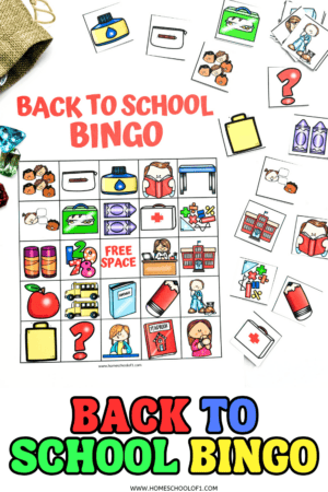 Back to School Bingo Printable Game for Kids