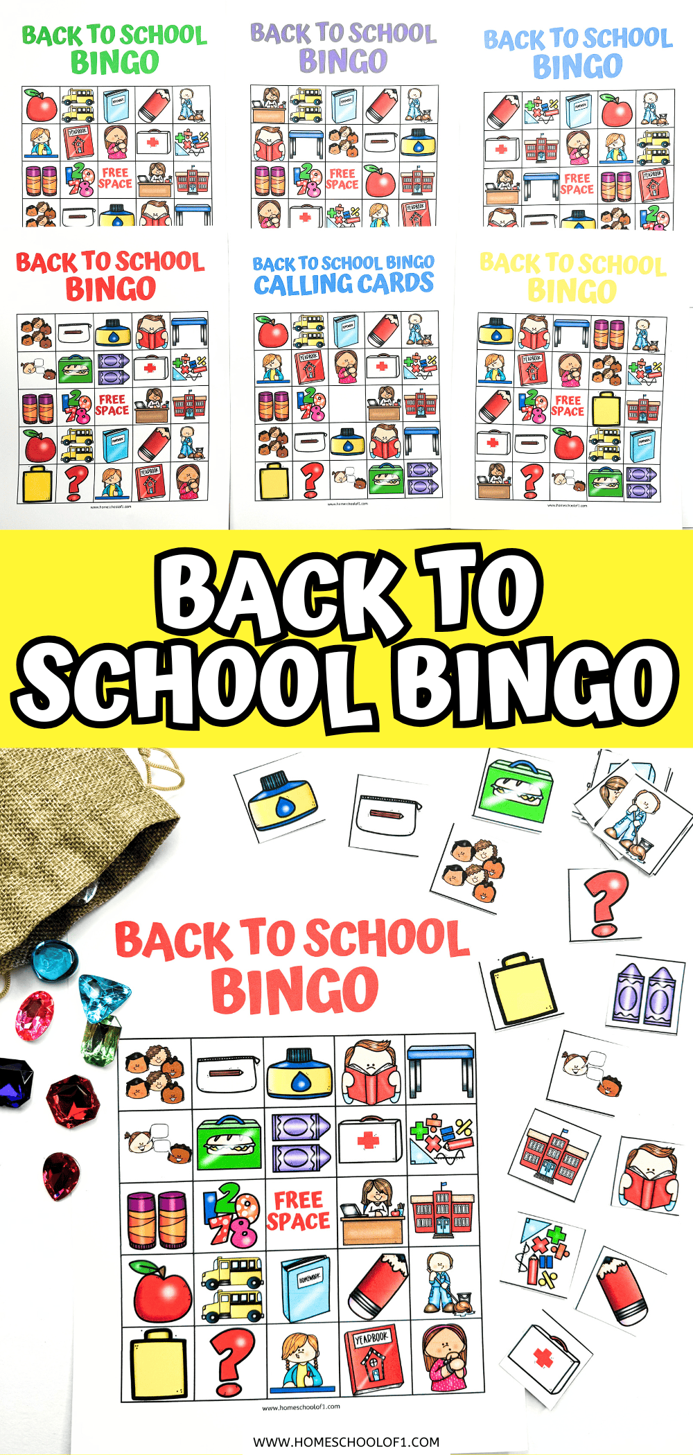 Back to School Bingo Printable Game for Kids