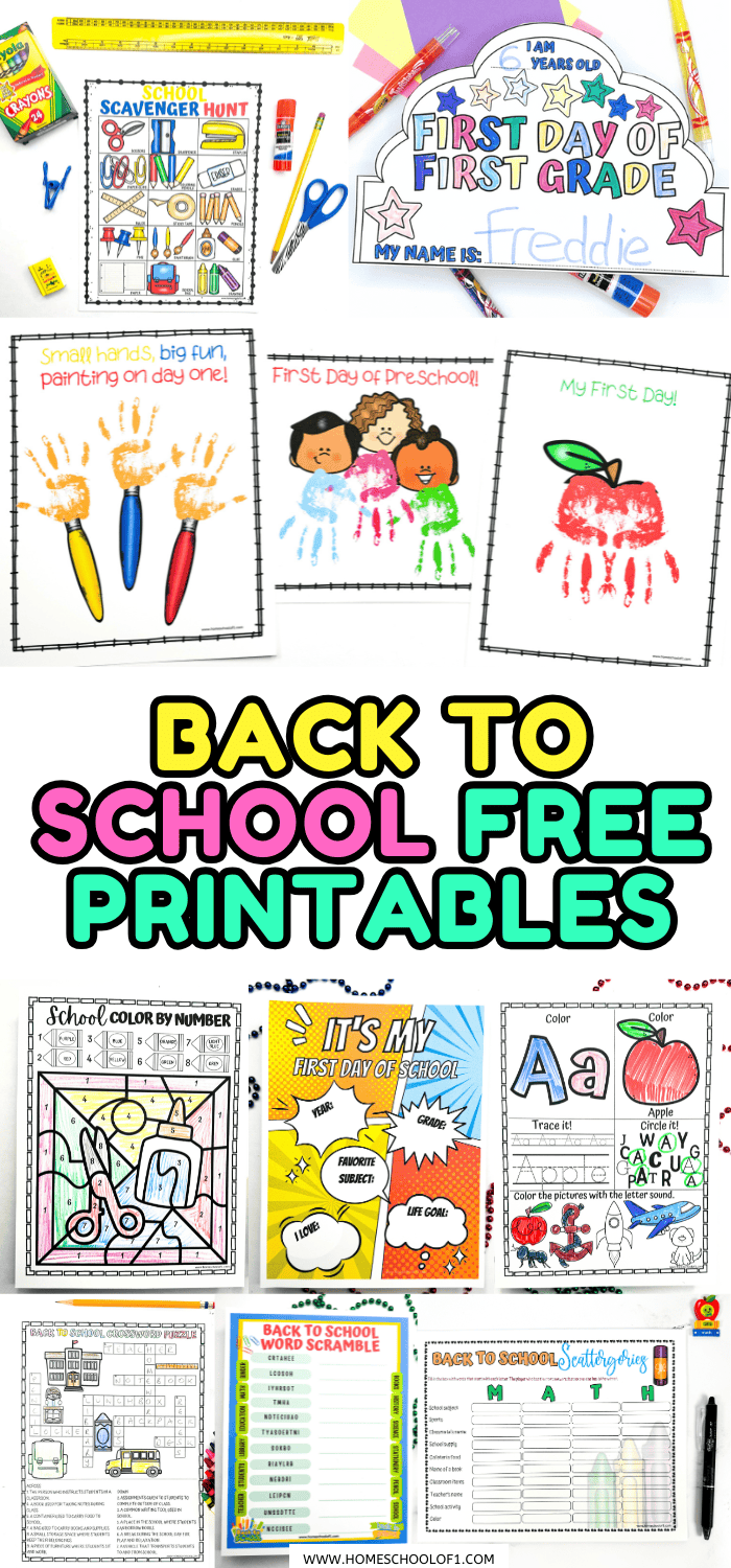 Free First Day of School Worksheets