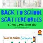 Back to School Scattergories (4 Free Game Boards)