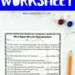 Free Bill of Rights Worksheet (Fill in the Blank)