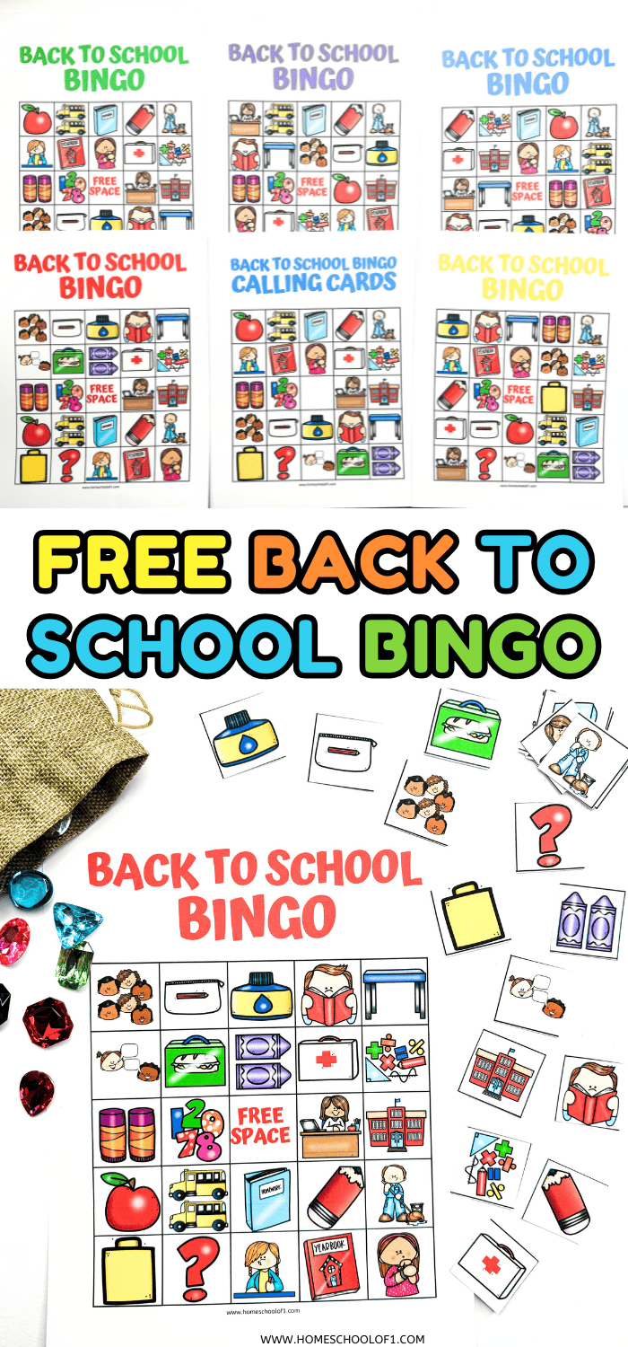 Back to School Bingo Printable Game for Kids