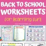 27 Free First Day of School Worksheets