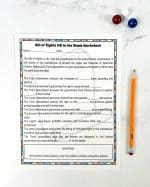 Free Bill of Rights Worksheet (Fill in the Blank)