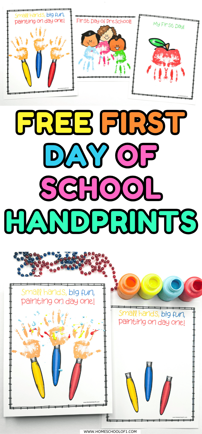 First Day of School Handprint Craft (Free Printable Keepsake)