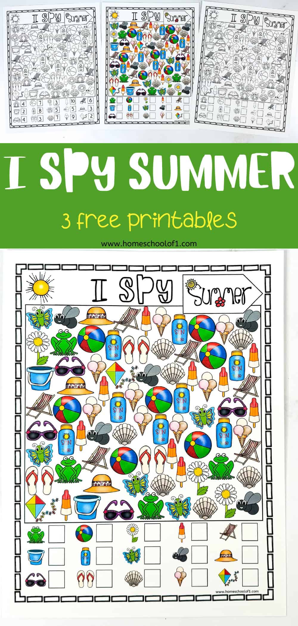 I Spy Summer (3 Free Printables)