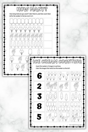 Free Ice Cream Math Worksheets for Preschool & Kindergarten